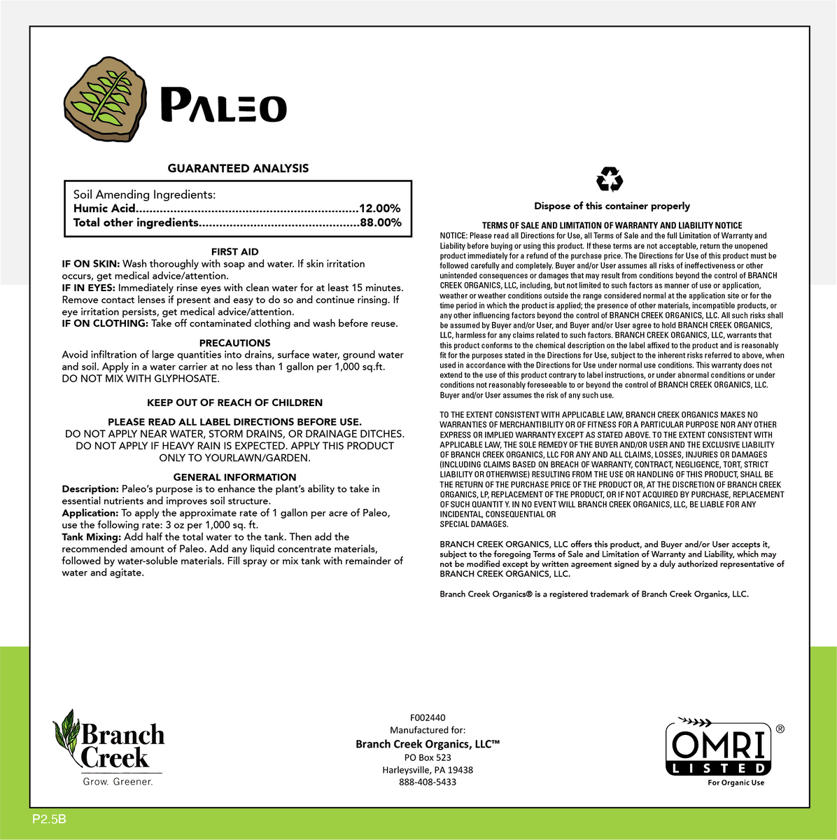 Paleo – Branch Creek